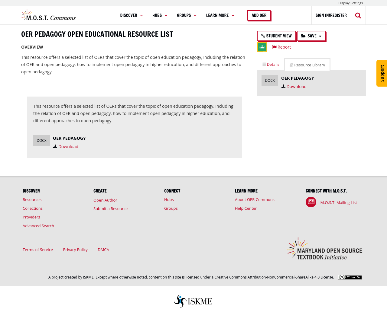 UMGC OER Pedagogy Open Educational Resource List | Maryland Open Source ...