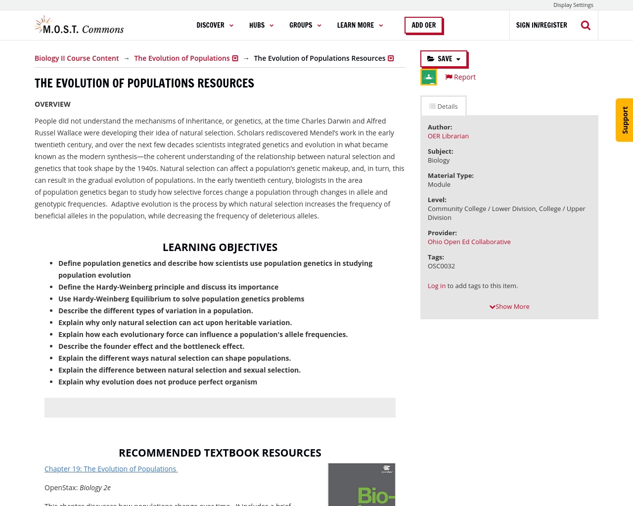 Biology II Course Content, The Evolution of Populations, The Evolution ...
