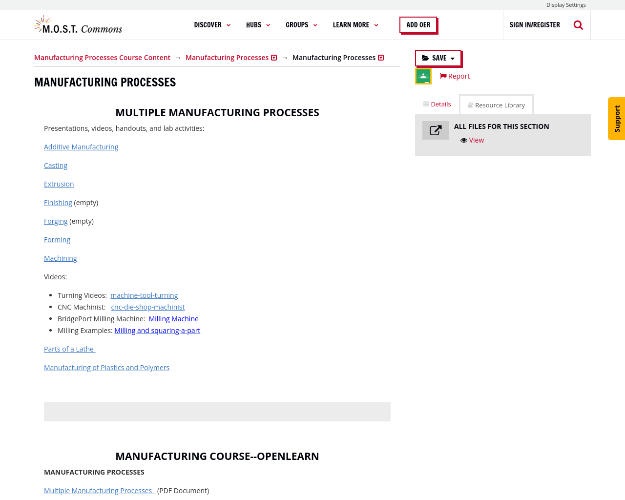 Manufacturing Processes Course Content, Manufacturing Processes ...