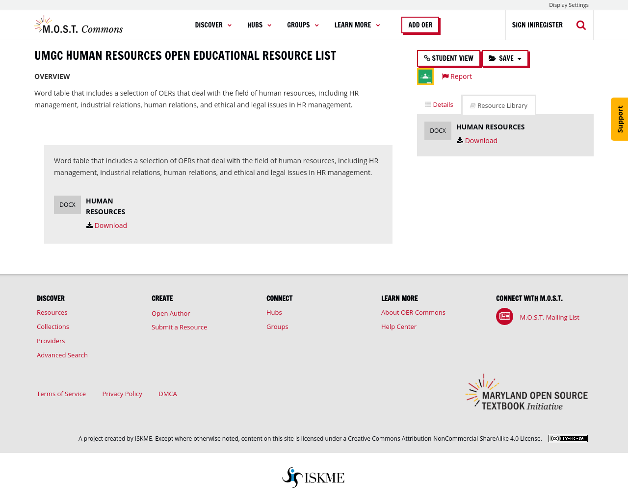 UMGC Human Resources Open Educational Resource List | Maryland Open ...
