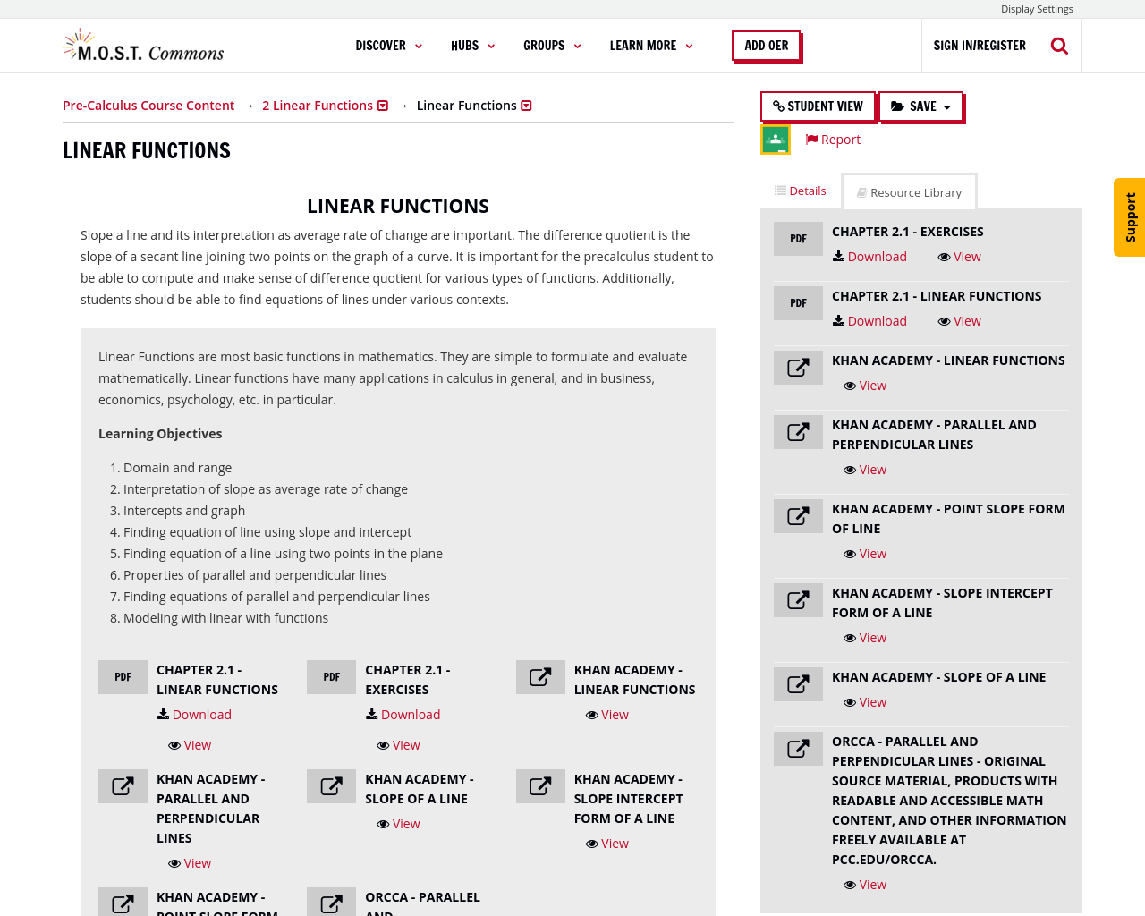 Pre-Calculus Course Content, 2 Linear Functions, Linear Functions ...